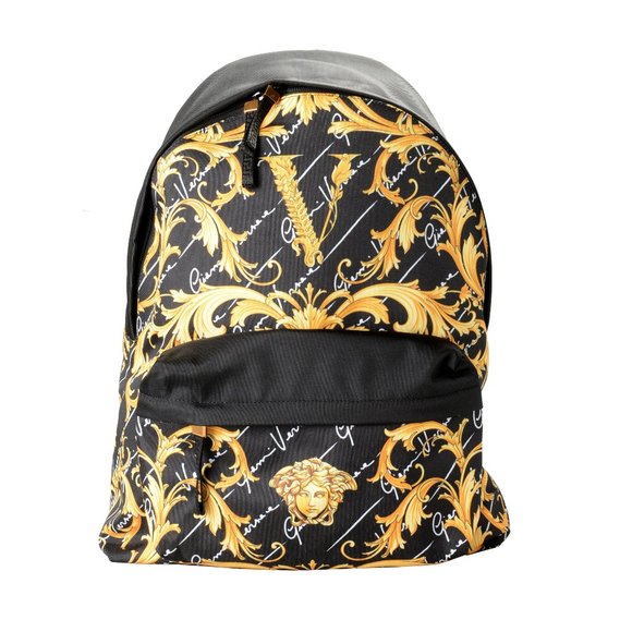 Versace | Bags | Versace Unisex Barocco Canvas Logo Print Large ...
